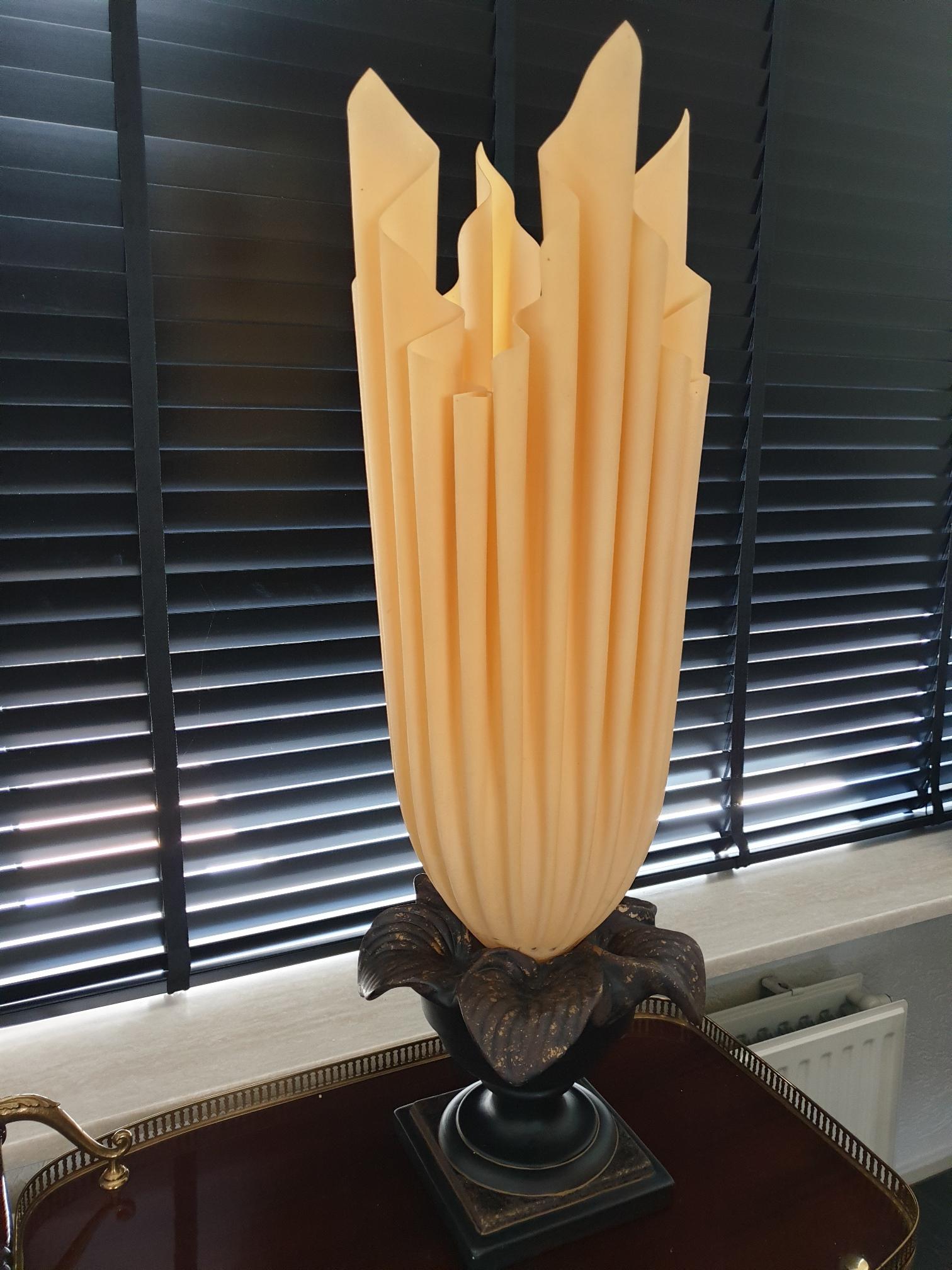 Large Flaming Torch Table Lamp by Georgia Jacob, 1970s For Sale at 1stDibs