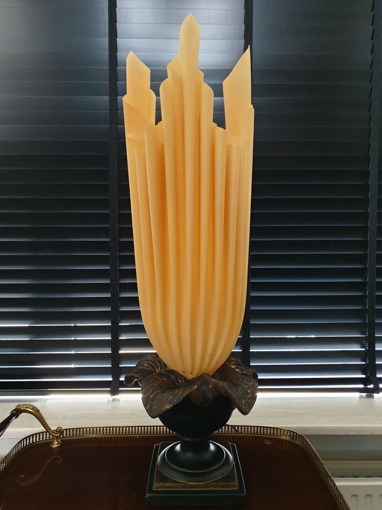 Large Flaming Torch Table Lamp by Georgia Jacob, 1970s For Sale at 1stDibs