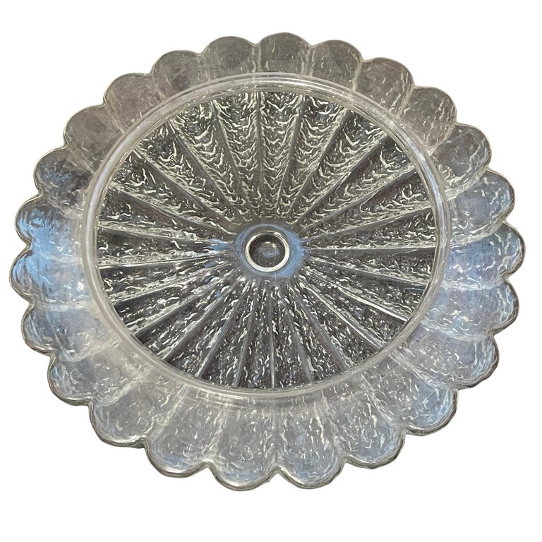Large Flat Flower Shape Glass Flush Mount by Doria Leuchten, Germany ...