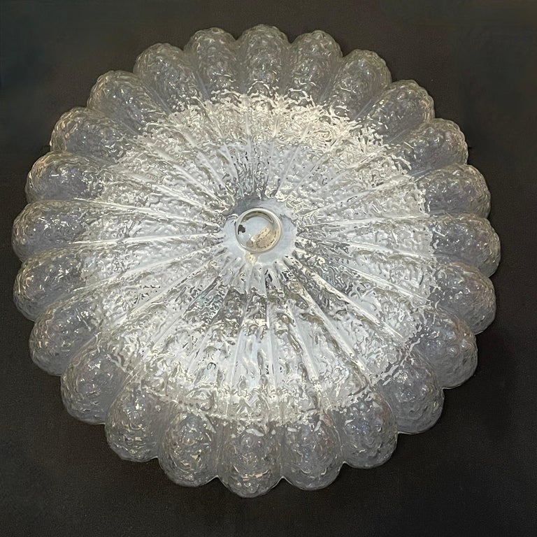 Large Flat Flower Shape Glass Flush Mount by Doria Leuchten, Germany ...