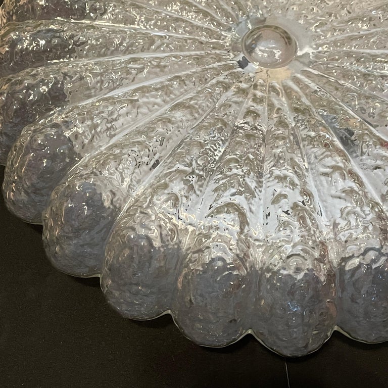 Large Flat Flower Shape Glass Flush Mount by Doria Leuchten, Germany ...