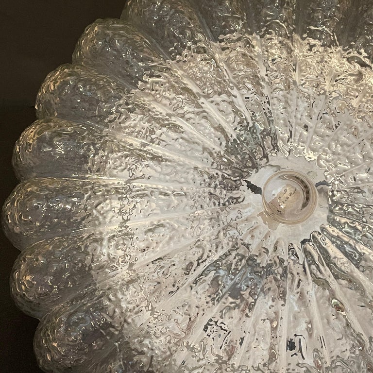 Large Flat Flower Shape Glass Flush Mount by Doria Leuchten, Germany ...