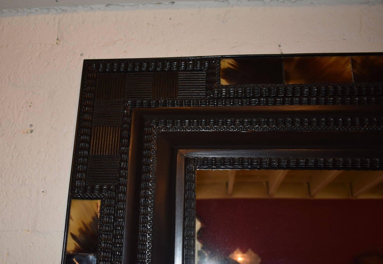 Large Flemish Style Horn Mirror at 1stDibs