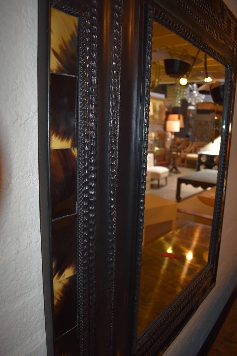 Large Flemish Style Horn Mirror at 1stDibs