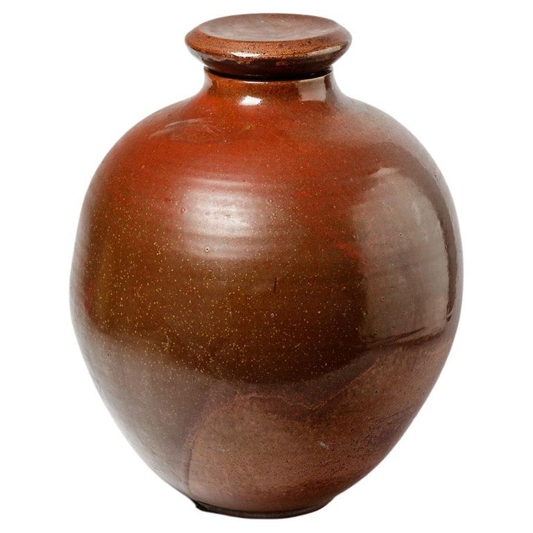 Large Floor Stoneware Red Ceramic Box by Christine, 1982 For Sale at ...