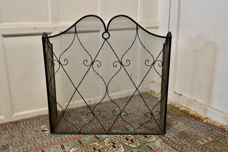 Large Folding Wrought Iron Fire Guard for Inglenook Fireplace at ...