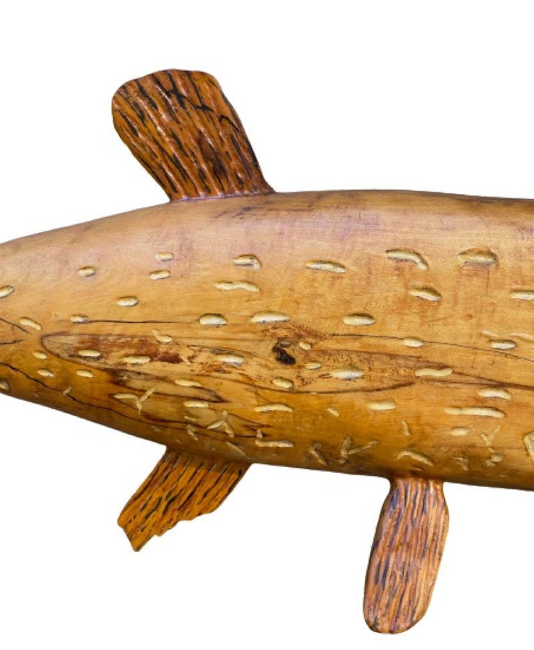 Large Folk Art Carved Northern Pike or Muskie, circa 1930s For Sale at ...