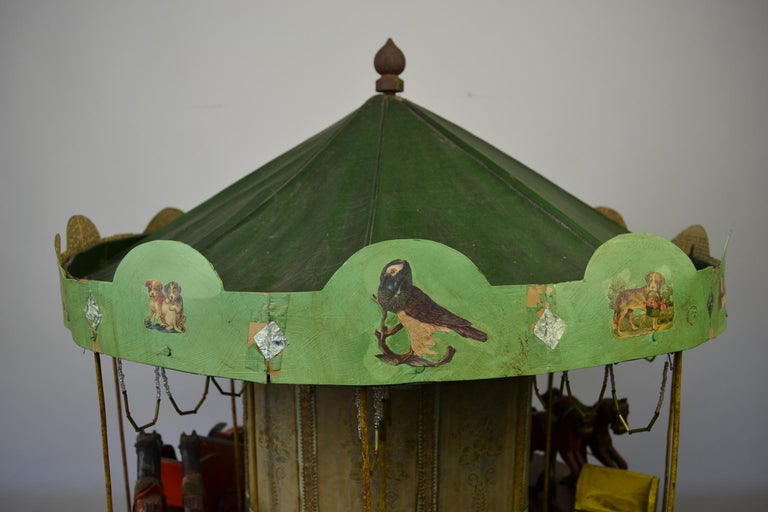 Large Folk Art Wooden Merry-Go-Round Model For Sale at 1stDibs | merry ...