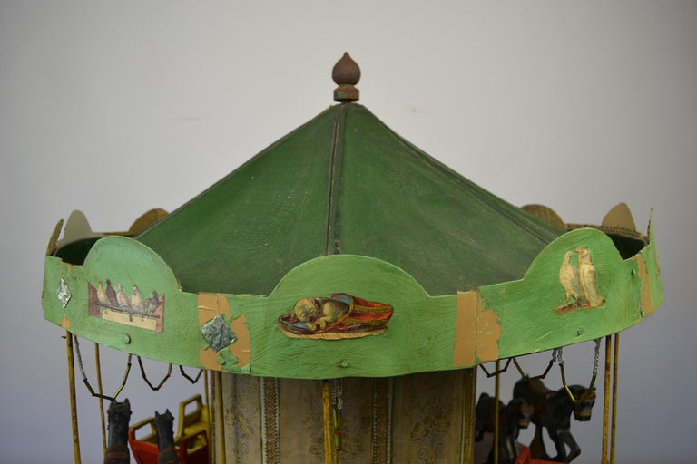 Large Folk Art Wooden Merry-Go-Round Model For Sale at 1stDibs | merry ...