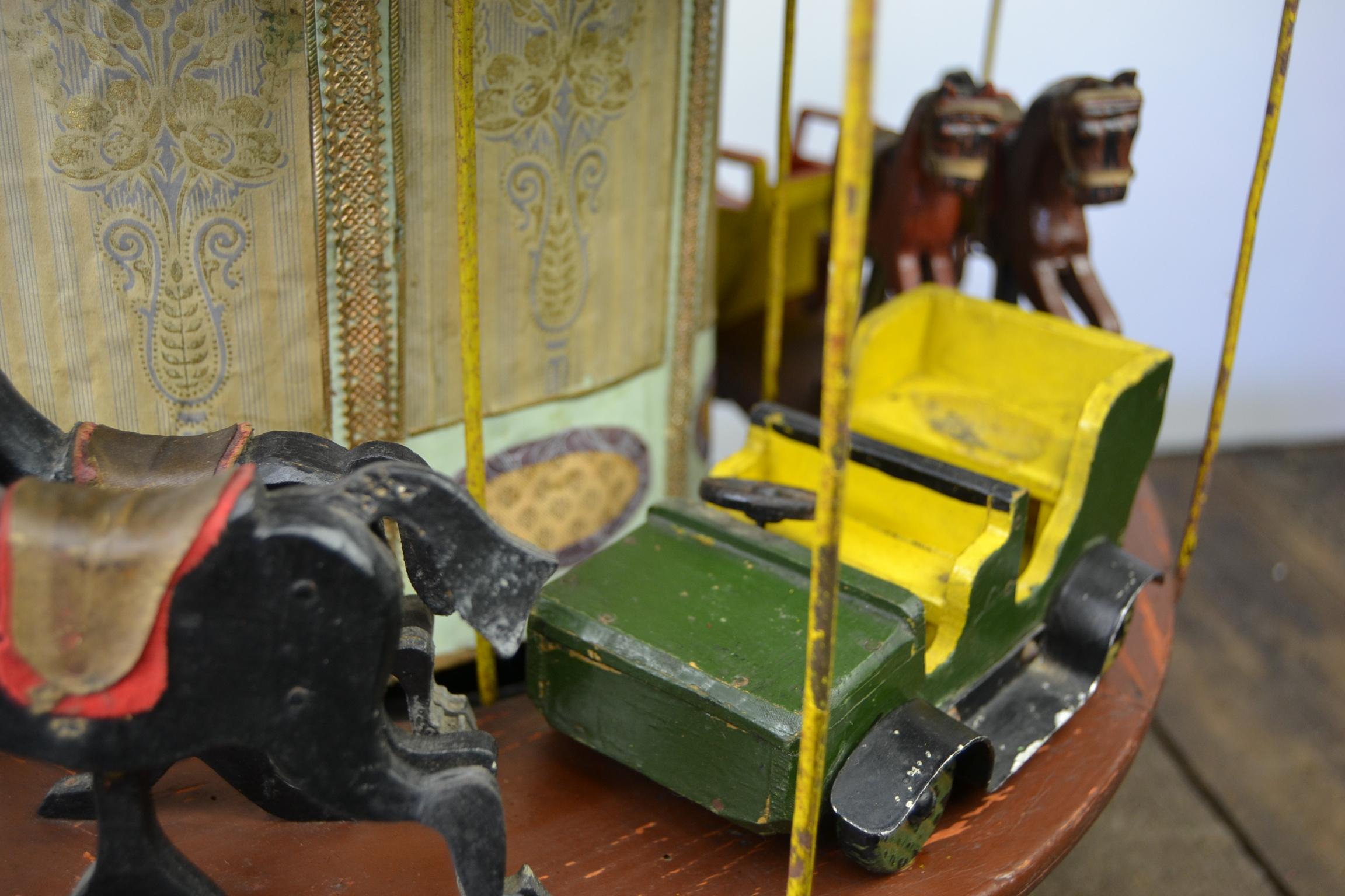 Large Folk Art Wooden Merry-Go-Round Model For Sale at 1stDibs | old ...