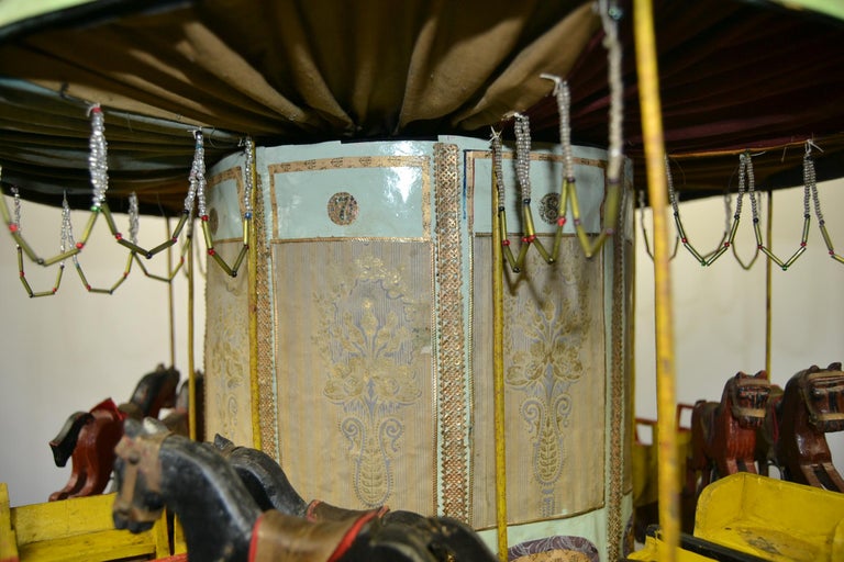 Large Folk Art Wooden Merry-Go-Round Model For Sale at 1stDibs | merry ...