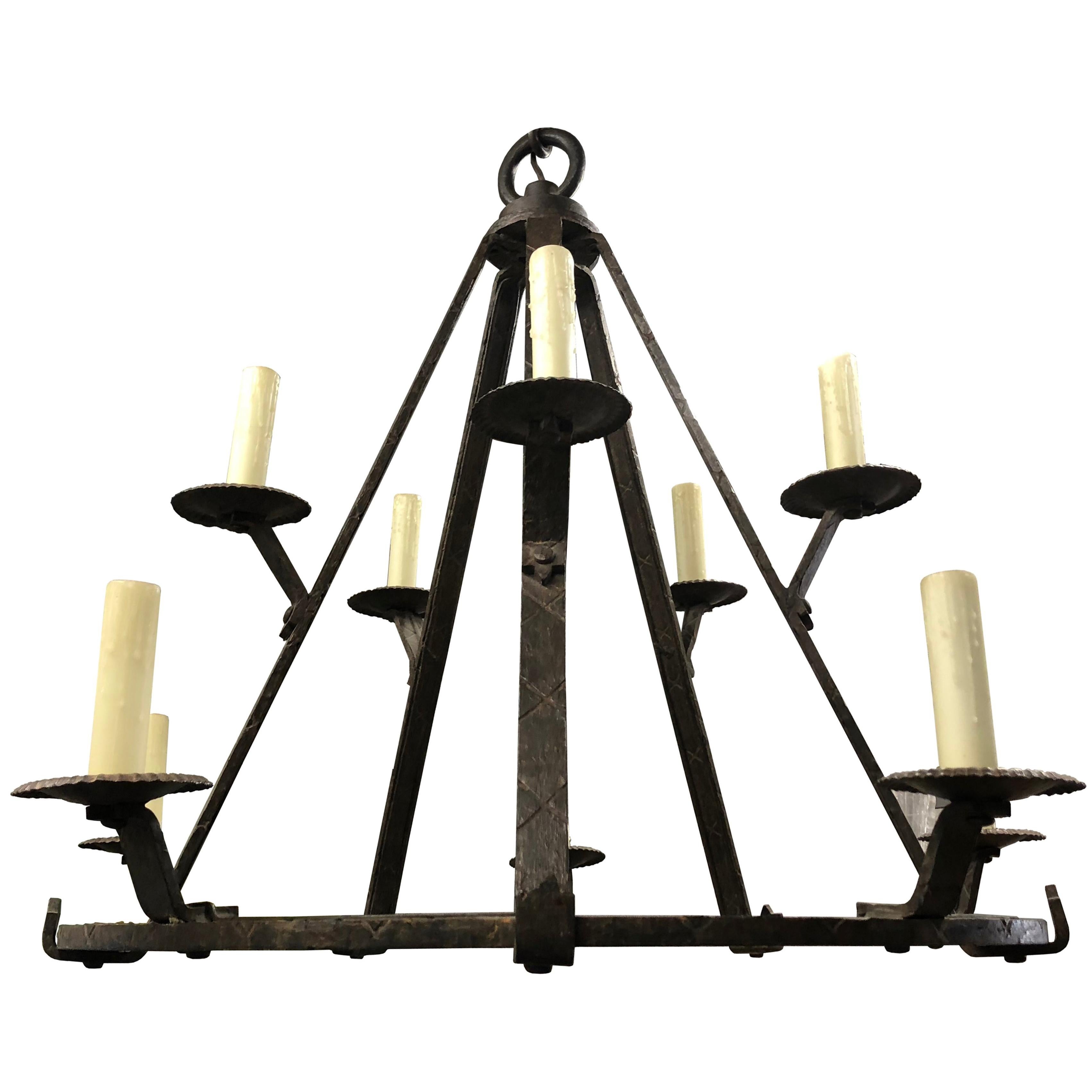 Large Forged Steel Chandelier by Paul Ferrante at 1stDibs | paul ...