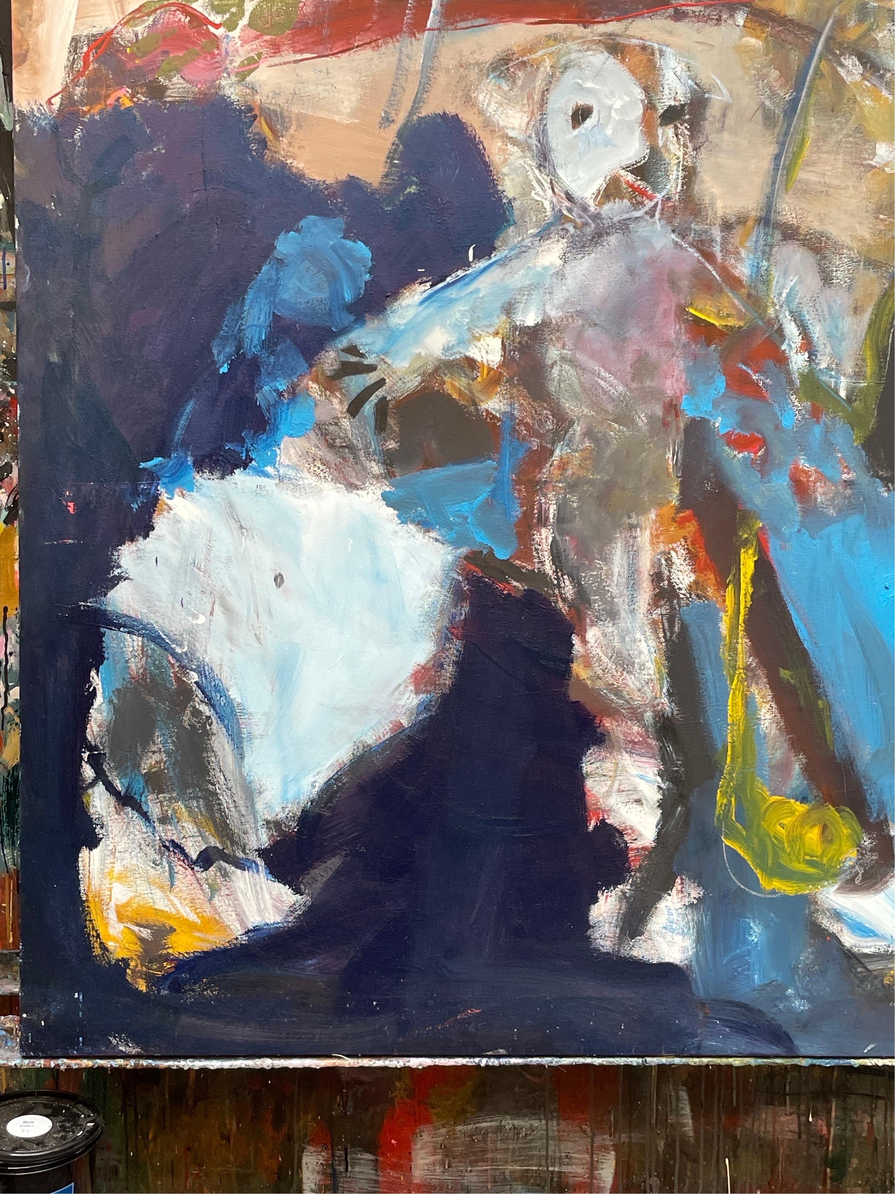 Large format figurative painting "Le doute" by Francky Criquet For Sale ...