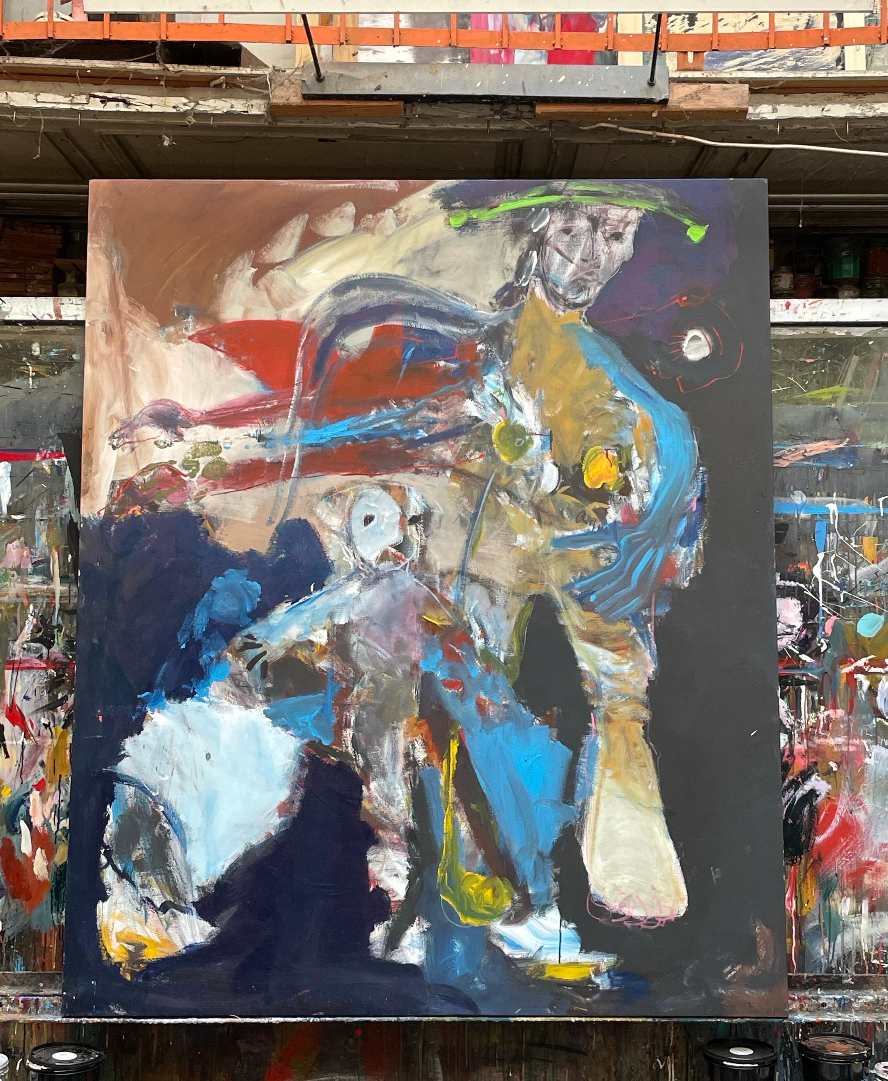 Large format figurative painting "Le doute" by Francky Criquet For Sale ...