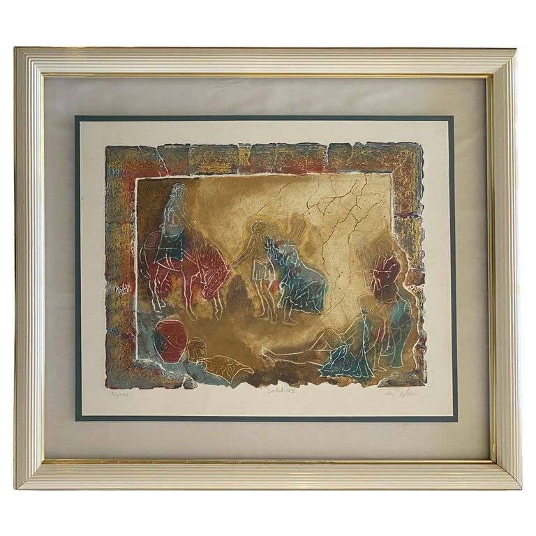 Large Framed Color Lithograph Women Horse Riders and Dancers Signed For ...