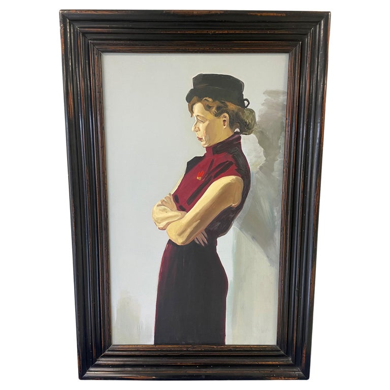 Large Framed Contemporary Portrait of a Woman For Sale at 1stDibs