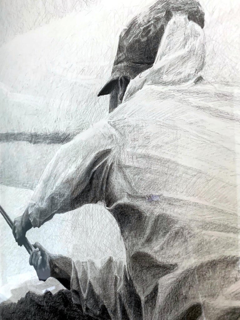 Large Framed Drawing Ethan Murrow For Sale at 1stDibs