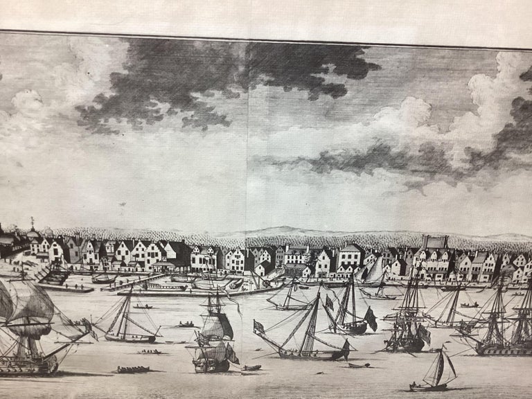 Large Framed Print of Early NYC referred to as The Burgis View 1717 For ...