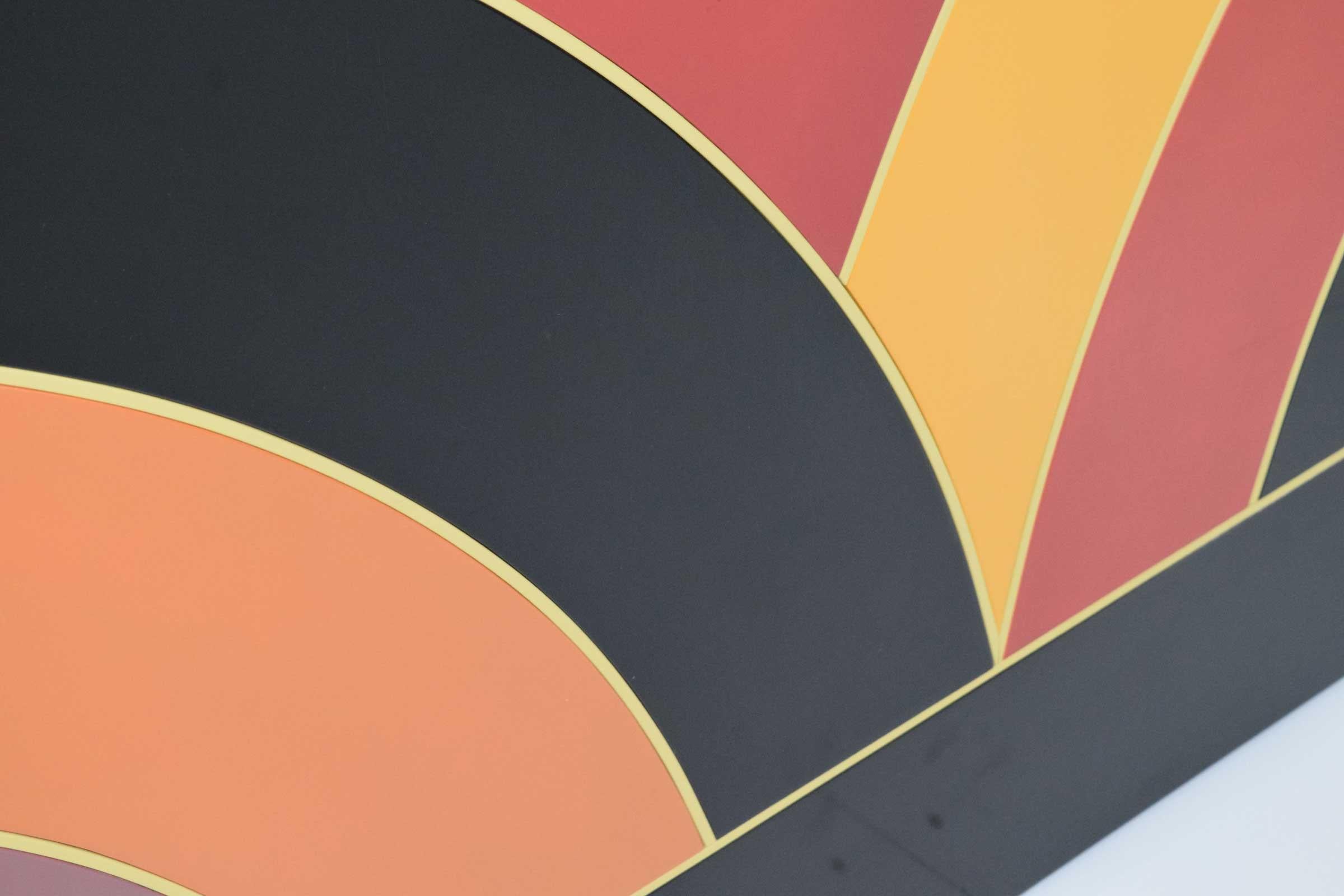 Large Painting on Board in Style of Frank Stella's Award Winning MOMA ...