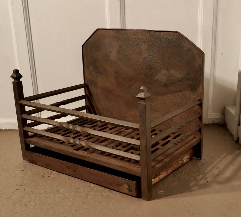 Large Free Standing Fire Basket, Iron Fire Grate at 1stDibs