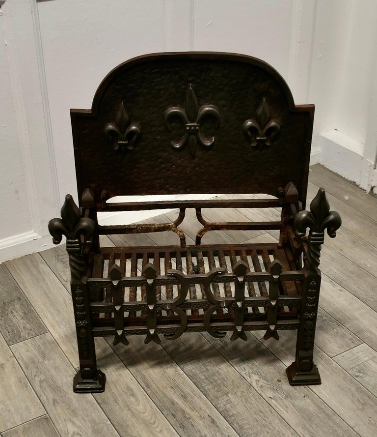 Large Free Standing Fire Grate with Fireback, This is a Heavy Piece For ...