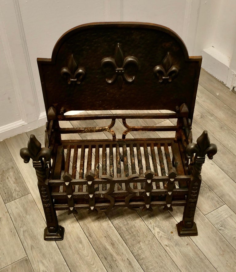 Large Free Standing Fire Grate with Fireback, This is a Heavy Piece For ...