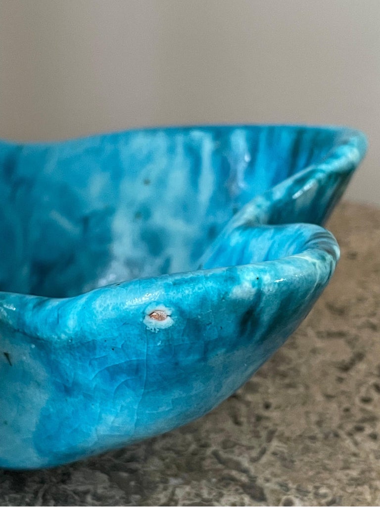 Large Freeform Guido Gambone Bowl, Italy, Ceramic For Sale at 1stDibs