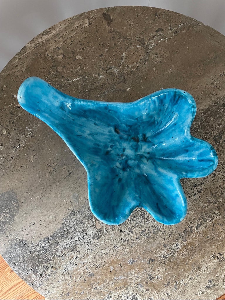 Large Freeform Guido Gambone Bowl, Italy, Ceramic For Sale at 1stDibs