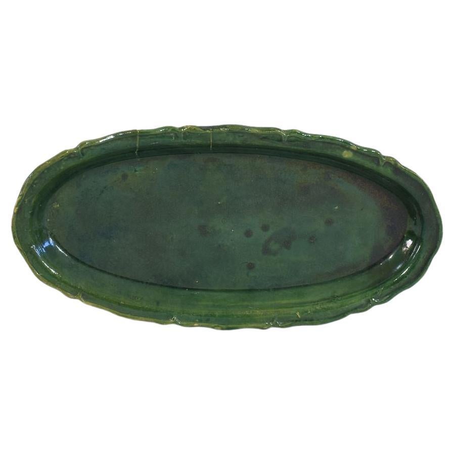Three Large French Crockery Platters and Shallow Bowl For Sale at 1stDibs