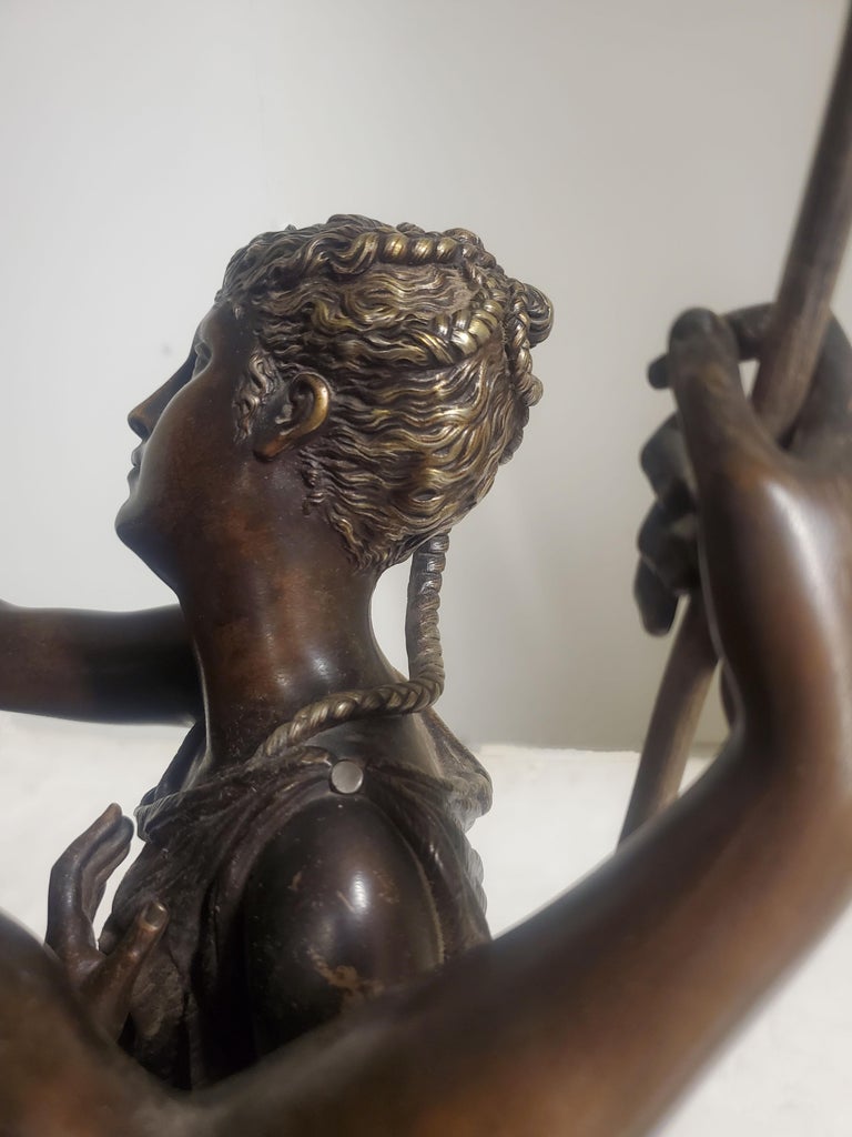 Large French 19th Century Parcel Silver &Gilt Bronze Sculpture of a Man ...