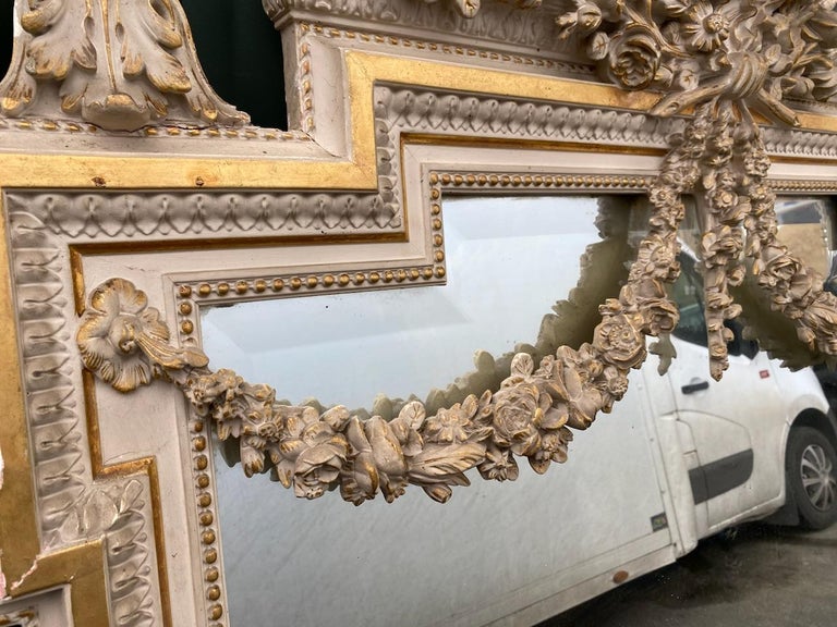 Large French 19th Century Wall Mirror For Sale at 1stDibs