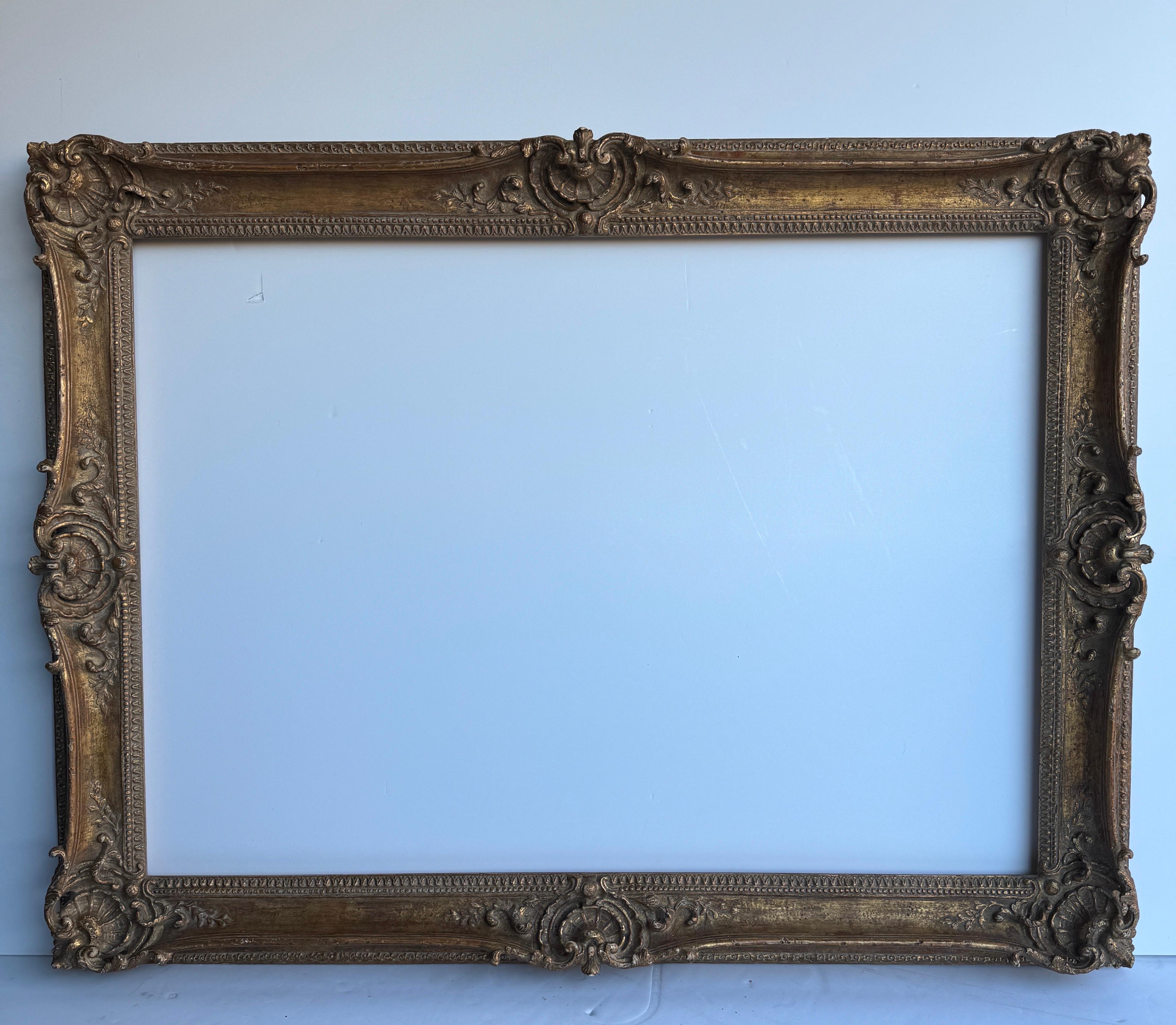 Large French 20th Century Carved Gilt Wood Frame, Rococo Style For Sale ...