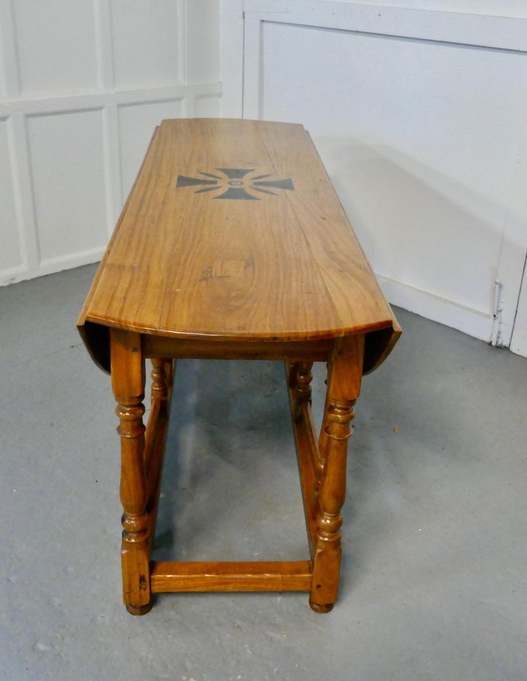 Large French Art Deco Lemon Wood Gate Leg Wake Table For Sale at 1stDibs