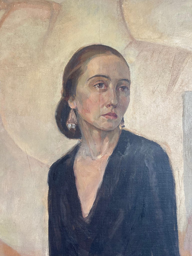 Large French Art Deco Portrait of Madam Dunan For Sale at 1stDibs