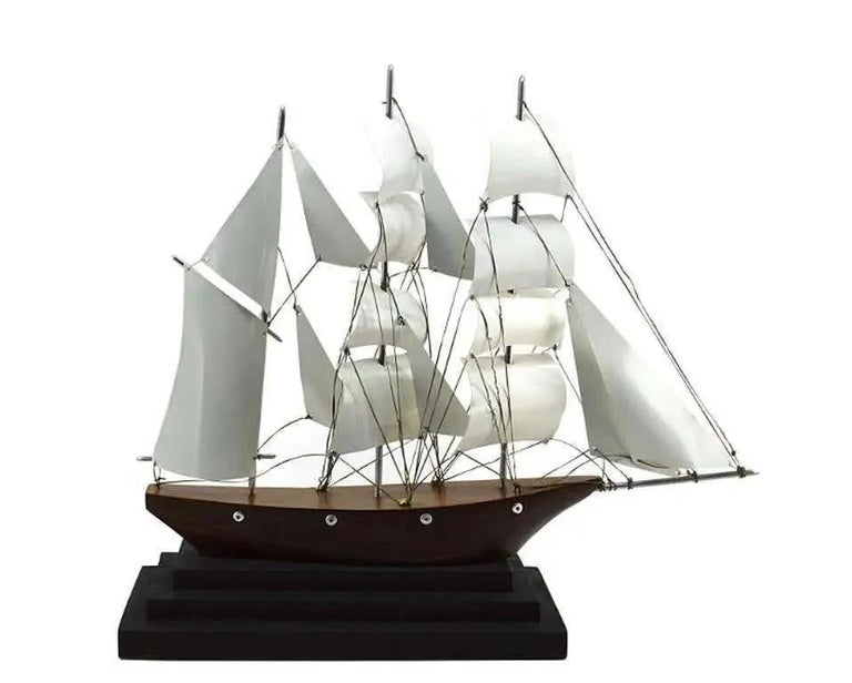 Large French Art Deco Three-Masted Barque Ship Model, 1930s For Sale at ...
