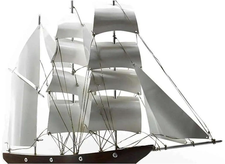 Large French Art Deco Three-Masted Barque Ship Model, 1930s For Sale at ...