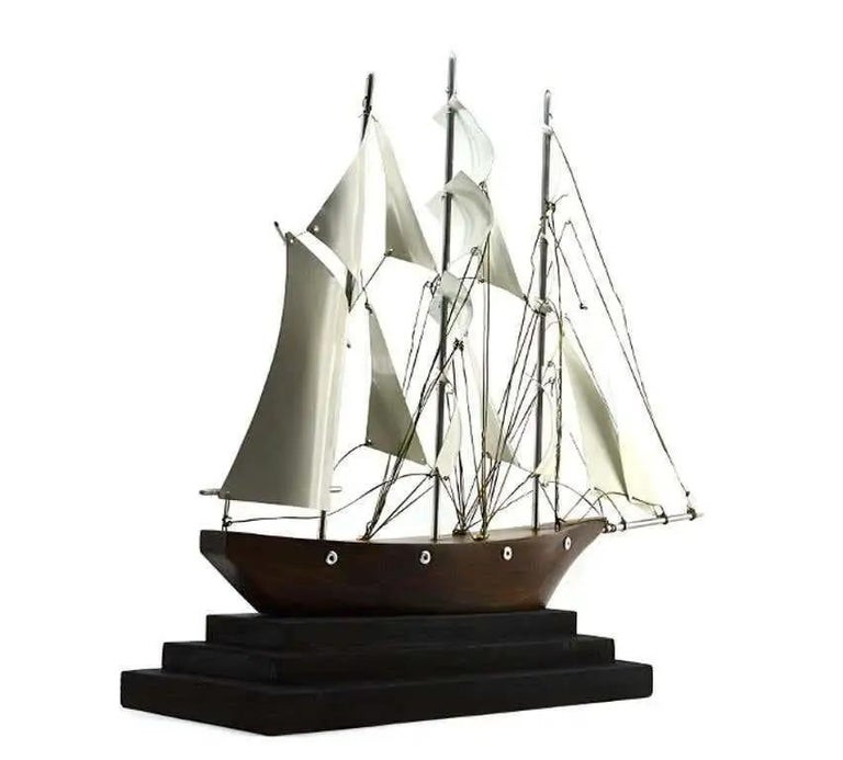 Large French Art Deco Three-Masted Barque Ship Model, 1930s For Sale at ...