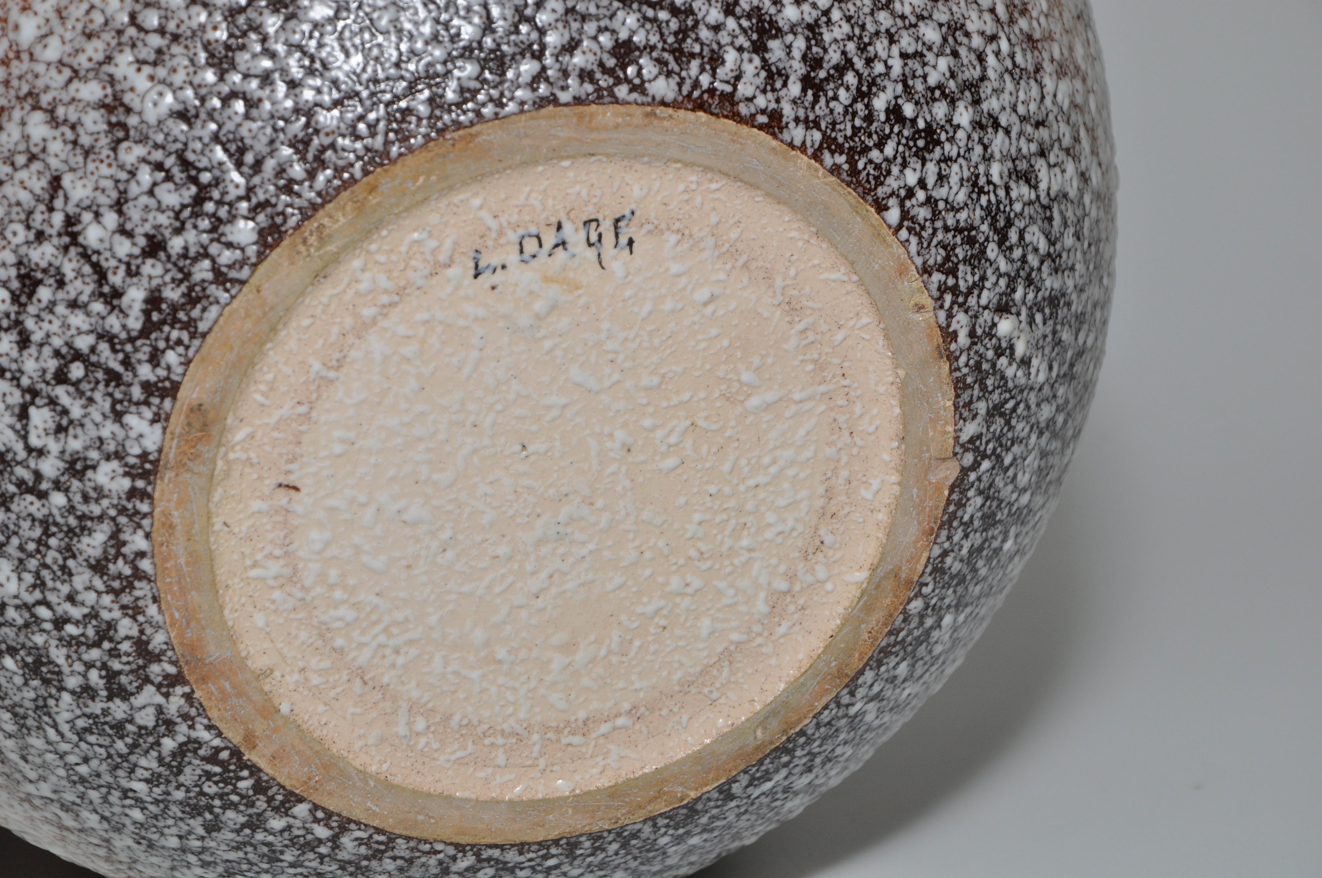 Large French Art Pottery by Louis Dage Red Ceramic Vase Pot For Sale at ...