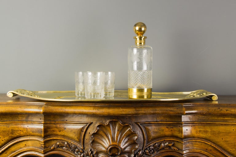 Large French Baroque Style Oval Brass Tray For Sale at 1stDibs | french ...