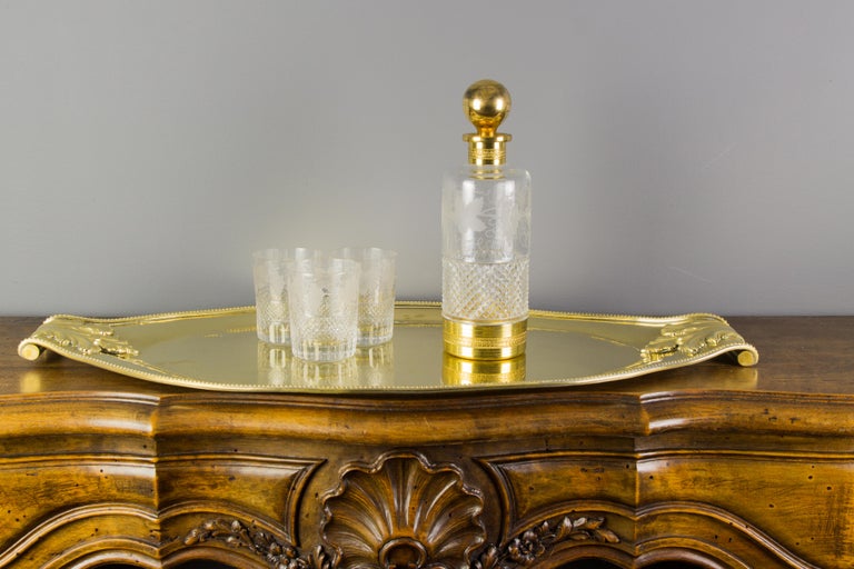 Large French Baroque Style Oval Brass Tray For Sale at 1stDibs | french ...