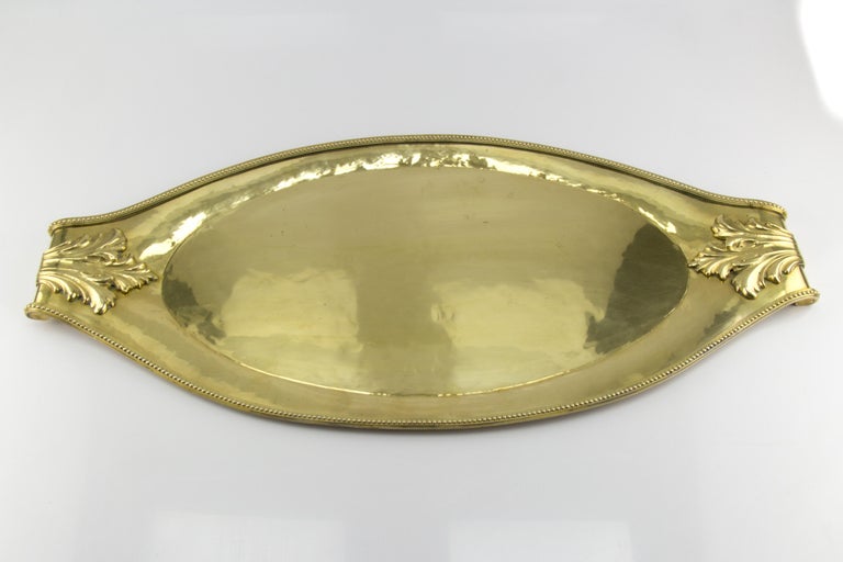 Large French Baroque Style Oval Brass Tray For Sale at 1stDibs | french ...