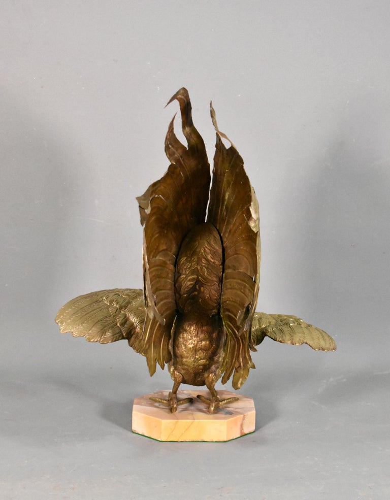 Large French Brass Cockerel Rooster For Sale at 1stDibs