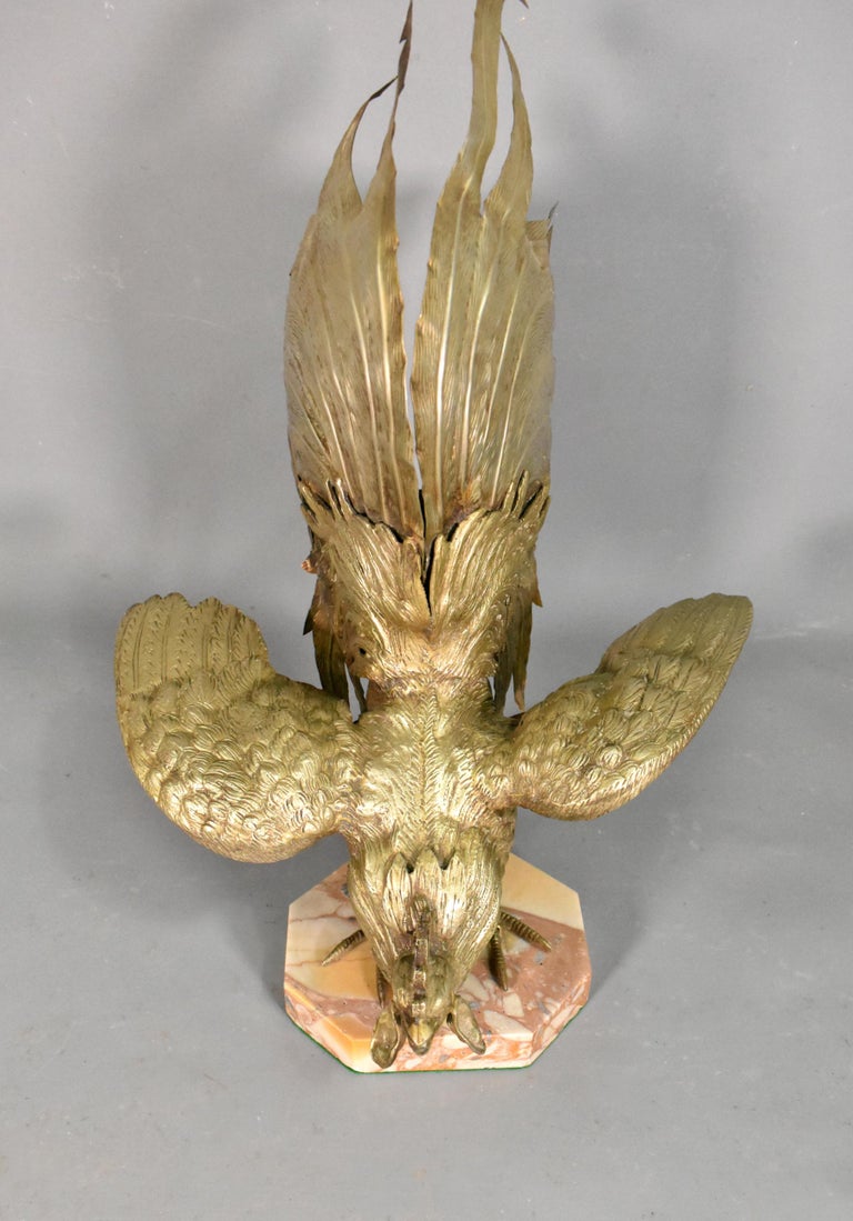 Large French Brass Cockerel Rooster For Sale at 1stDibs