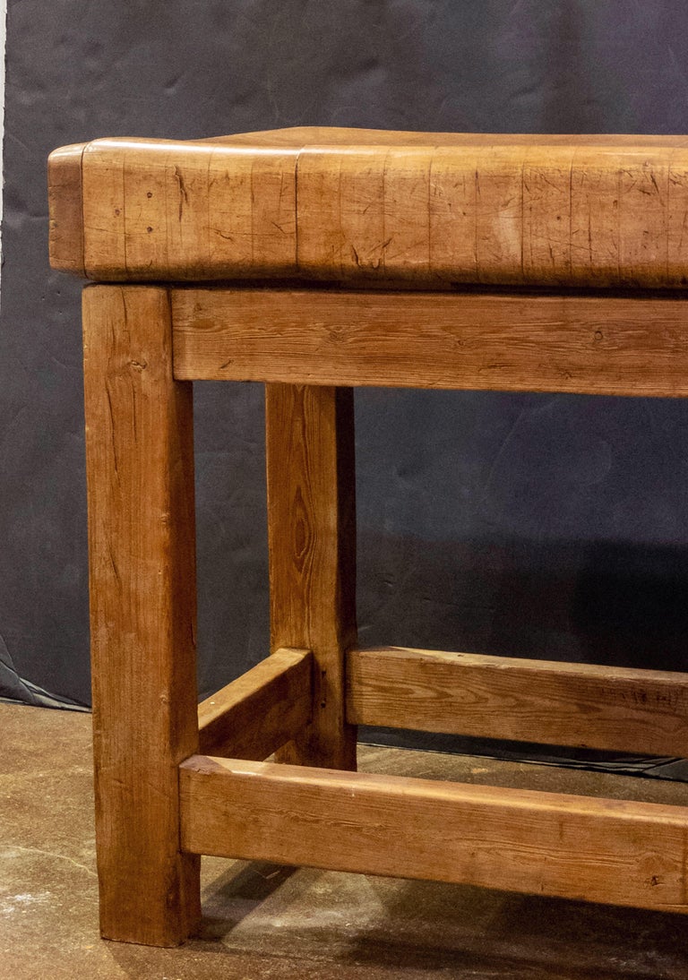 Large French Butcher's Chopping Block on Stand at 1stDibs