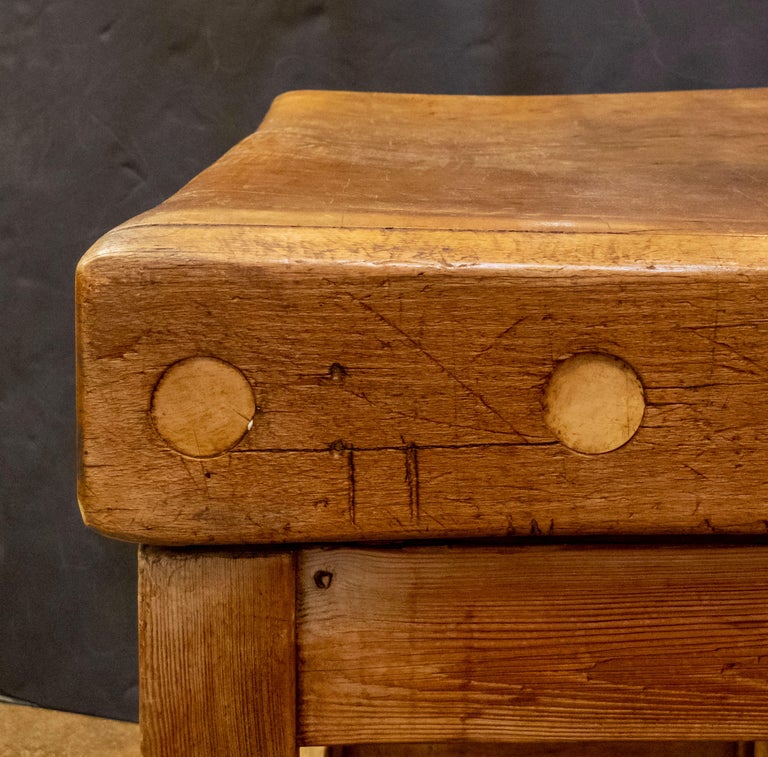 Large French Butcher's Chopping Block on Stand at 1stDibs