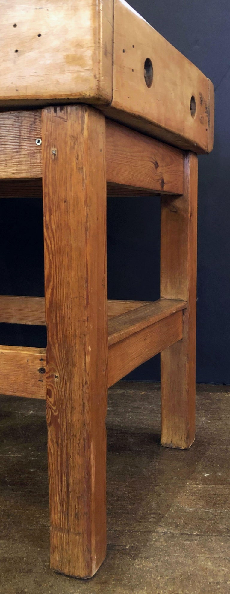 Large French Butcher's Chopping Block on Stand For Sale at 1stdibs