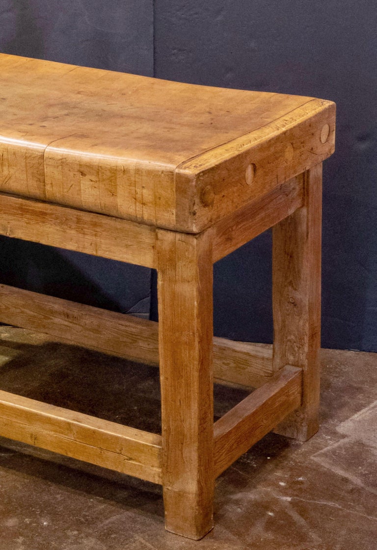 Large French Butcher's Chopping Block on Stand at 1stDibs