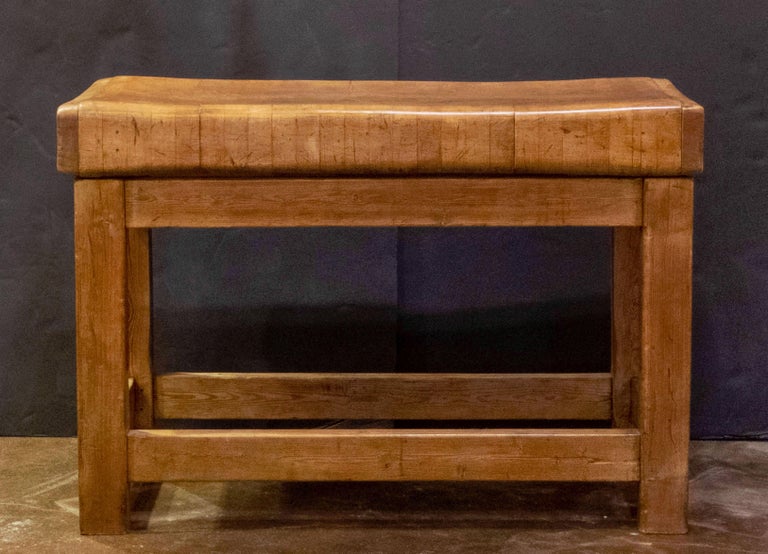 Large French Butcher's Chopping Block on Stand at 1stDibs