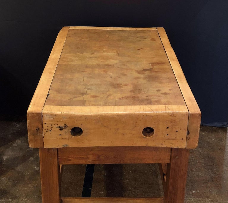Large French Butcher's Chopping Block on Stand at 1stDibs | butcher ...