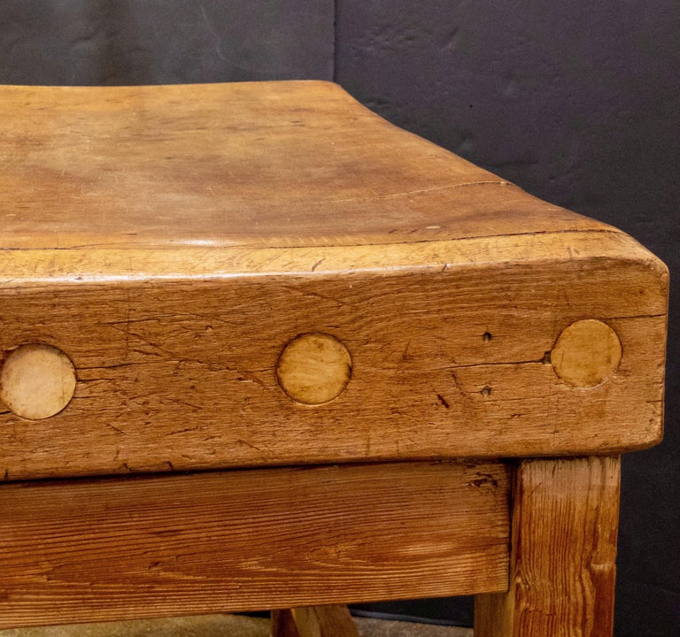 Large French Butcher's Chopping Block on Stand at 1stDibs